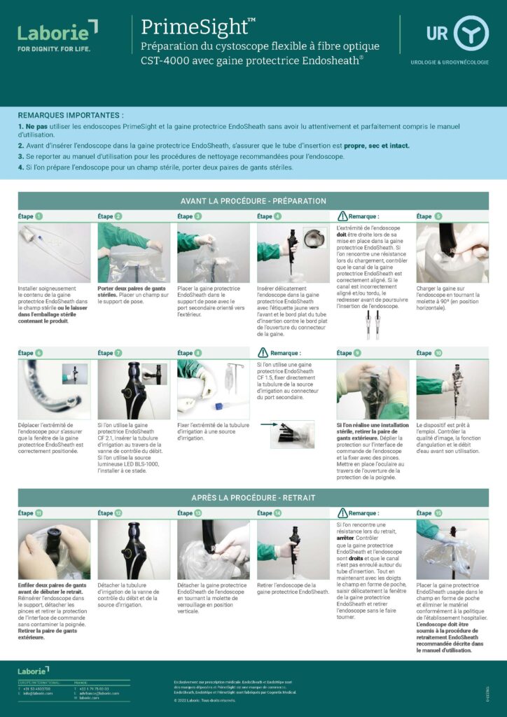 Cystoscope souple PrimeSight®, gaine Endosheath® et accessories - Laborie